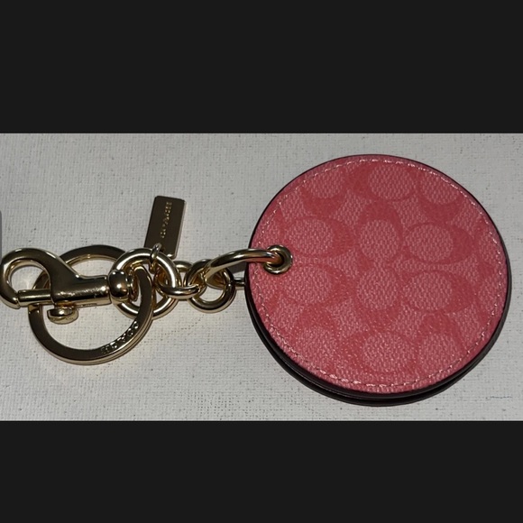 Coach | Accessories | Coach Signature Canvasleather Mirror Key Chainbag ...
